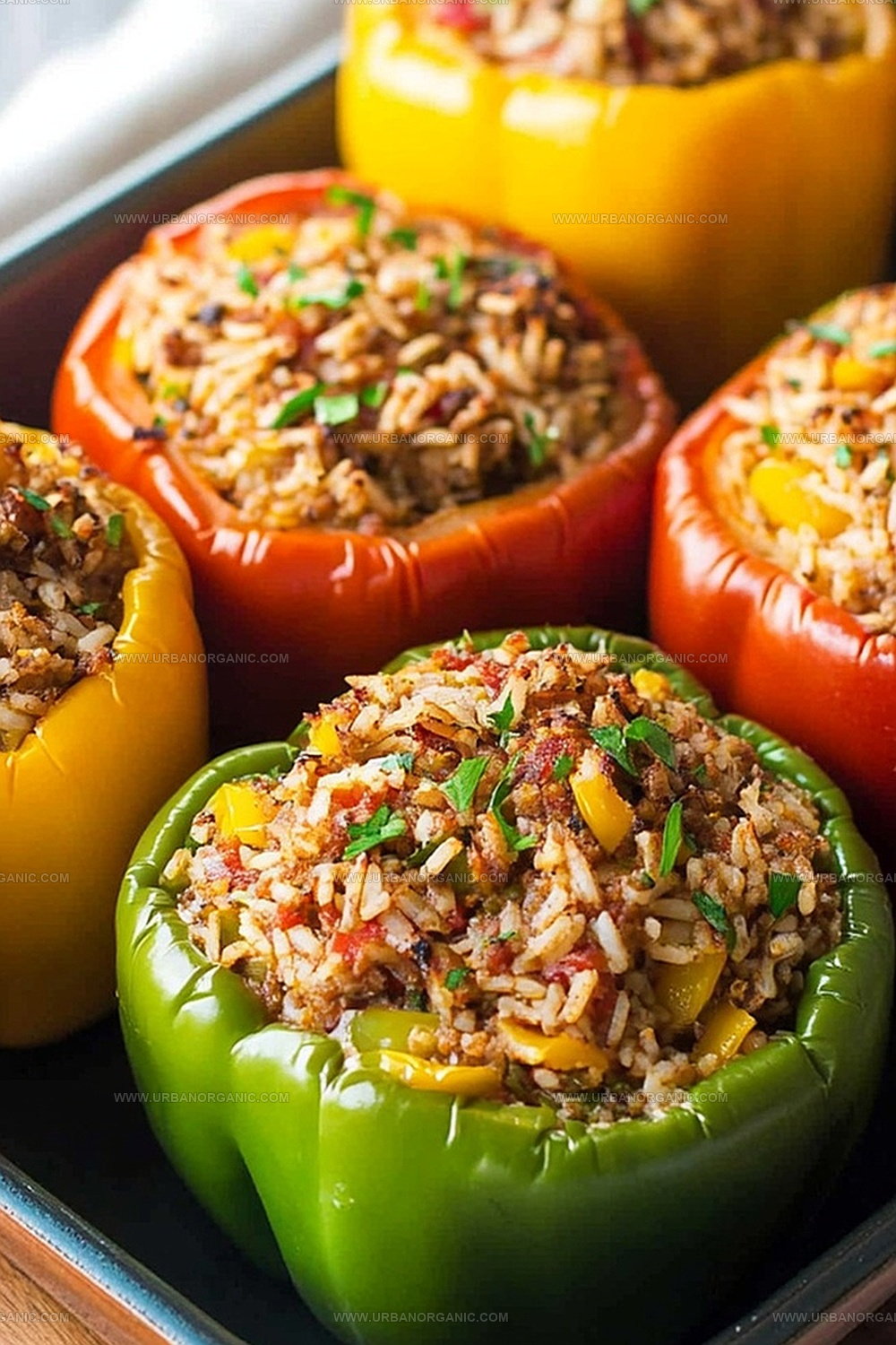 Coziest Easy Stuffed Peppers with Rice Recipe for Dinner - Urban Organic